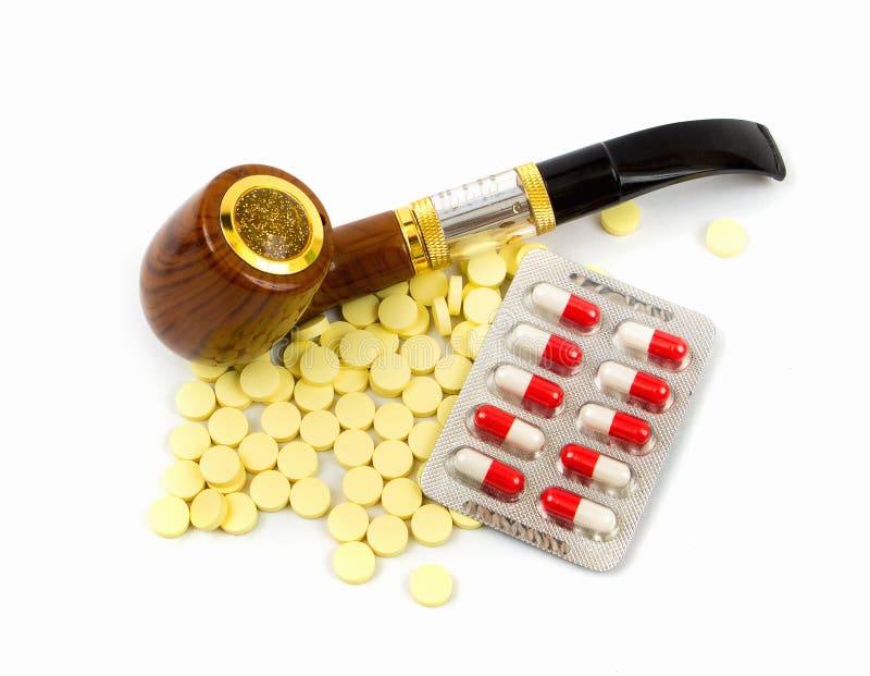 Cigarette and pills stock image. Image of health, objects - 61392135