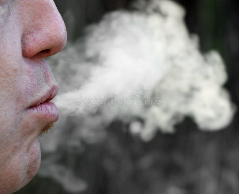 Cigarette Smoke and Chain-smoker Stock Image - Image of breath, person ...