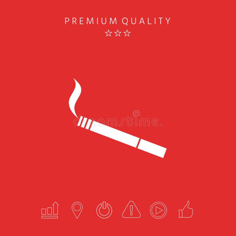 Cigarette symbol icon stock vector. Illustration of label - 115187509