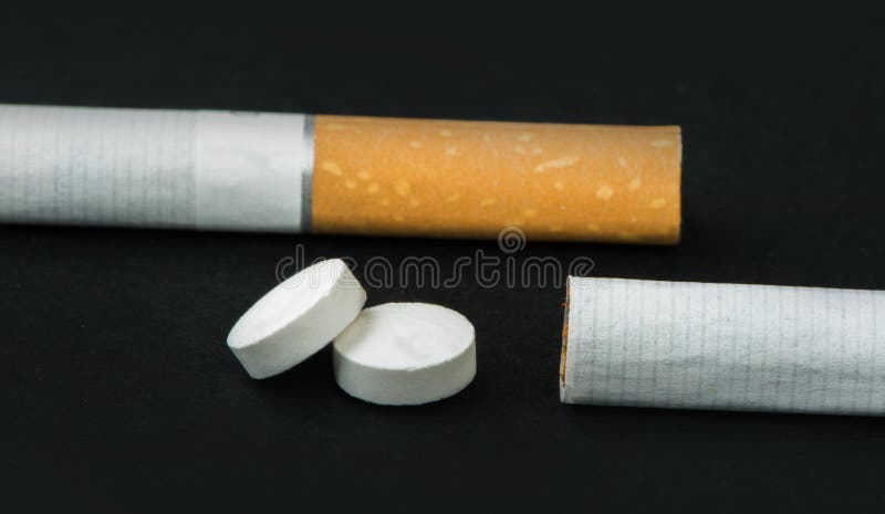 Cigarette, Tobacco and Pills Stock Image - Image of addiction, chemical ...