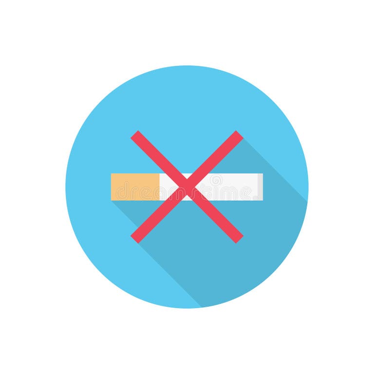 Cigarette Vector Flat Colour Icon Stock Vector - Illustration of round ...
