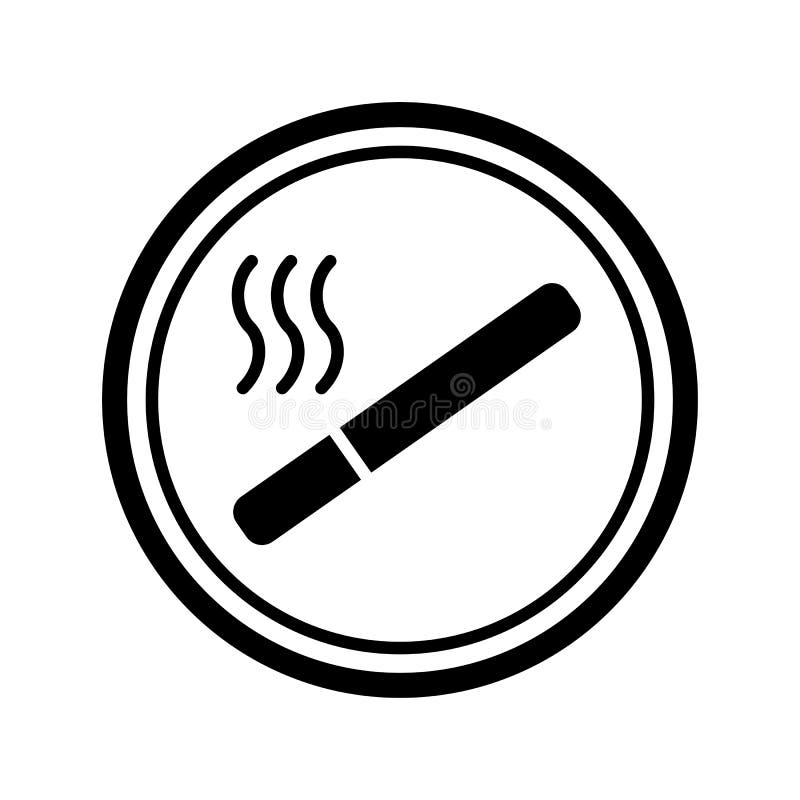 Cigarette Vector Icon. Smoking Place Zone Symbol. Round Line Style ...