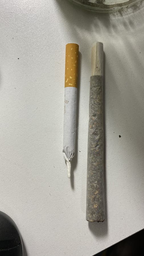 Cigarette vs Joint stock photo. Image of size, weed - 181793182