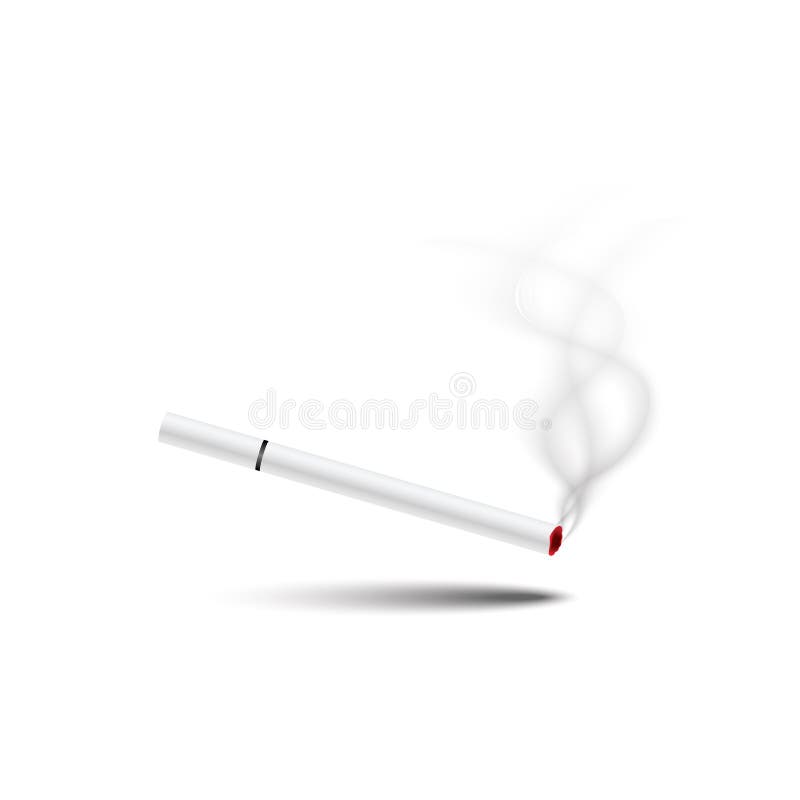 Cigarette On White Backgroung Stock Illustration Illustration Of