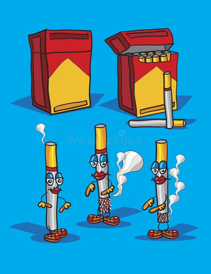 Cigarettes cartoon stock vector. Illustration of isolated - 18907671