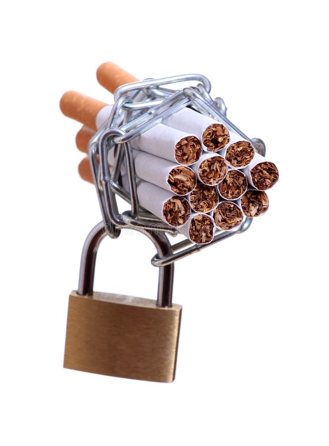 Cigarettes with Chain and Padlock Stock Image - Image of tobacco ...