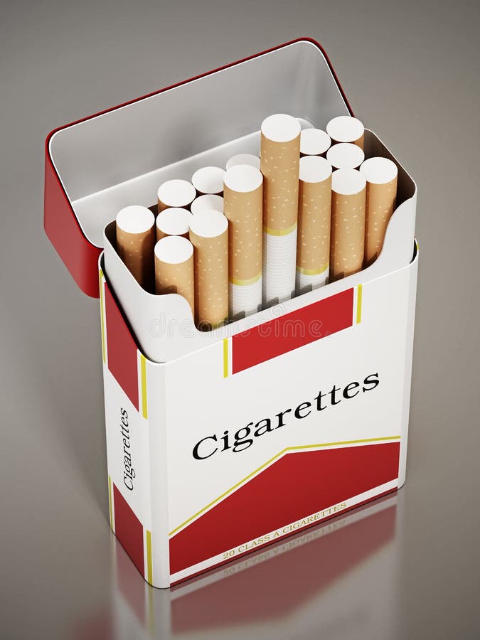 Cigarettes Inside Fictitious Package. 3D Illustration Stock ...