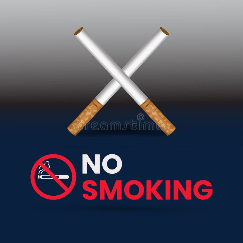 Cigarettes with No Smoking Warning Sign Vector Illustration Stock ...