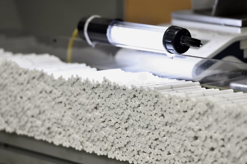 Cigarettes on the Production Line Stock Photo - Image of roller ...