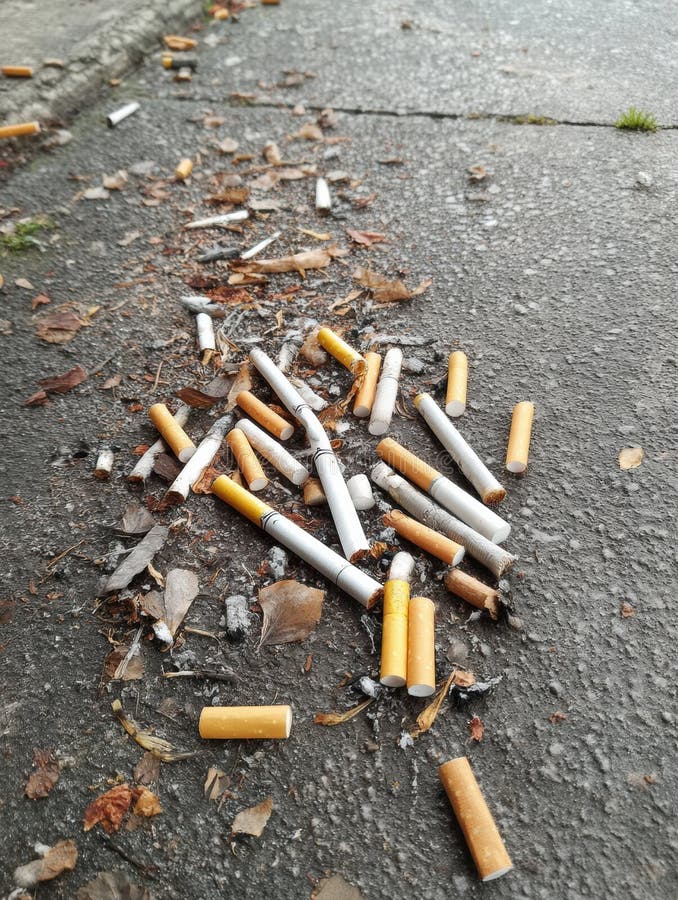 Cigarette Trail Transforms into a Warning Symbol on the Ground ...
