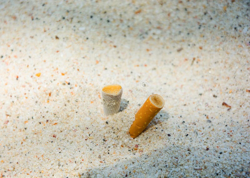 Cigarettes Smoked-filters in Sand Stock Image - Image of sand, safety ...