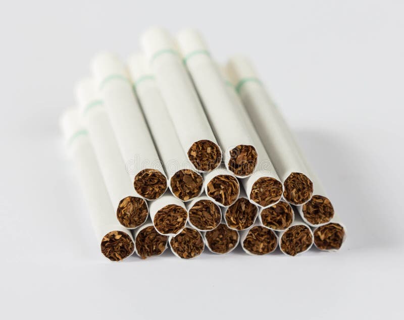 Cigarettes in stack stock image. Image of dependence - 21574627