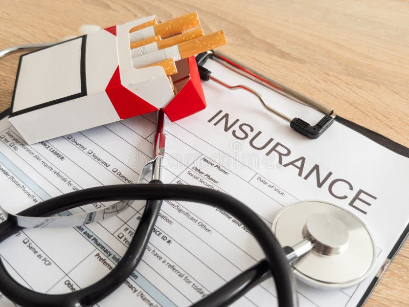 Cigarettes Stethoscope Insurance Documents Stock Photos - Free ...