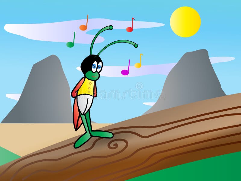 Cigarra Bonito Dos Desenhos Animados Ilustração do Vetor - Ilustração ...