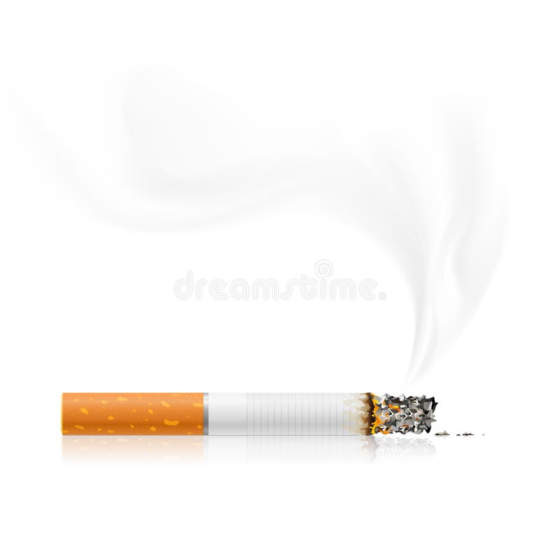 Cigarrillo Que Arde Con Un Humo Stock de ilustración - Ilustración de ...