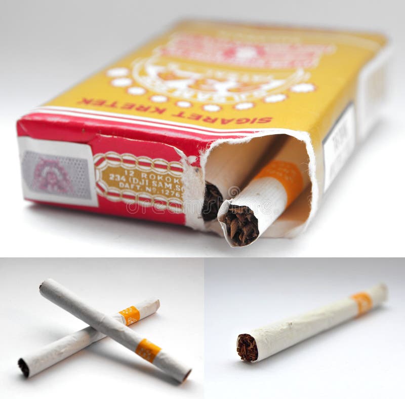 Cigarrillos Kretek Indonésios Fotografía editorial - Imagen de junta ...