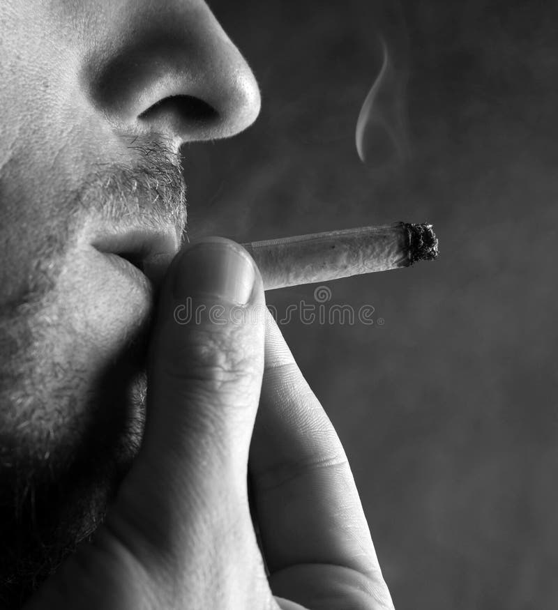 Cigarro de fumo foto de stock. Imagem de batentes, canabis - 6685802