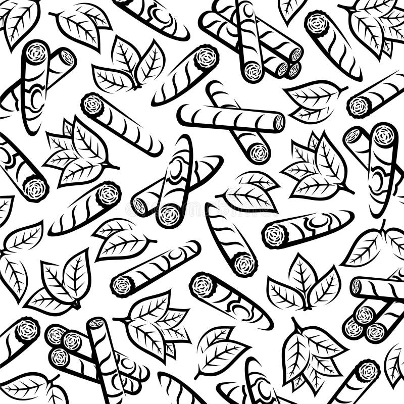 Cigars Background, Pattern Set. Collection Icon Cigar Stock Photo ...