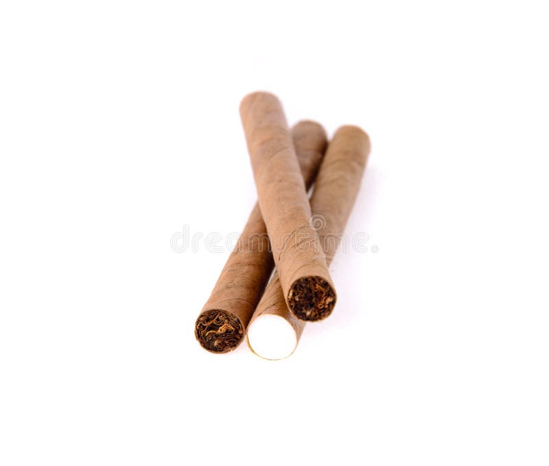Cigars on White Background stock image. Image of addiction - 53764837
