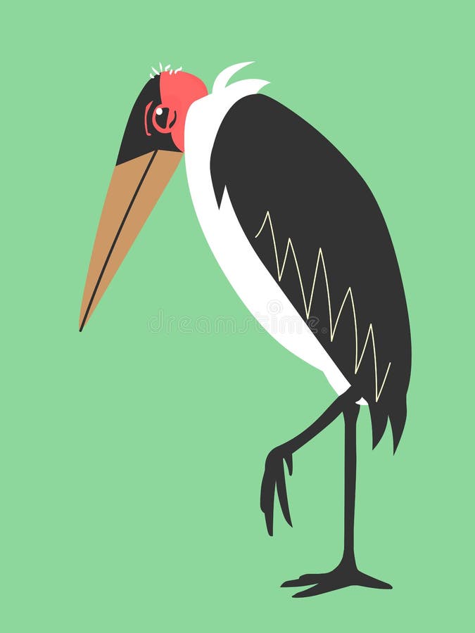 Cigogne de marabout illustration stock. Illustration du dessin - 100584116