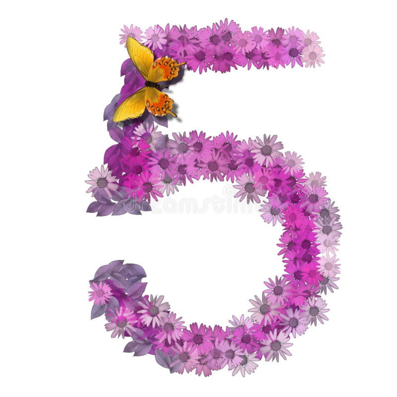 Cijfer of nummer 5 stock illustratie. Illustration of fantasie - 4534529