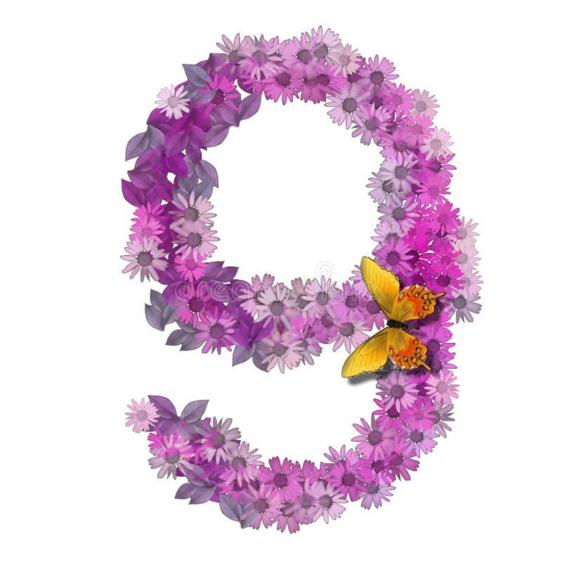 Cijfer of nummer 9 stock illustratie. Illustration of tuin - 4534544