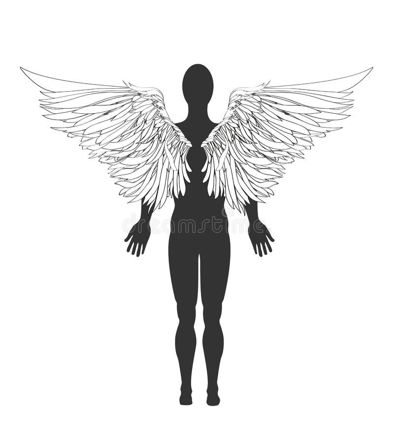 Cijfer Van Een Engel Vector Illustratie Vector Illustratie ...