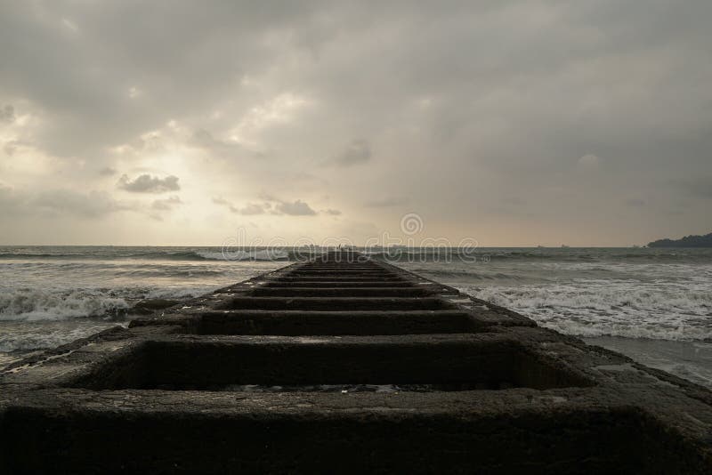 Cloudy Morning with Dramatic Sky at Teluk Penyu Beach in Cilacap ...