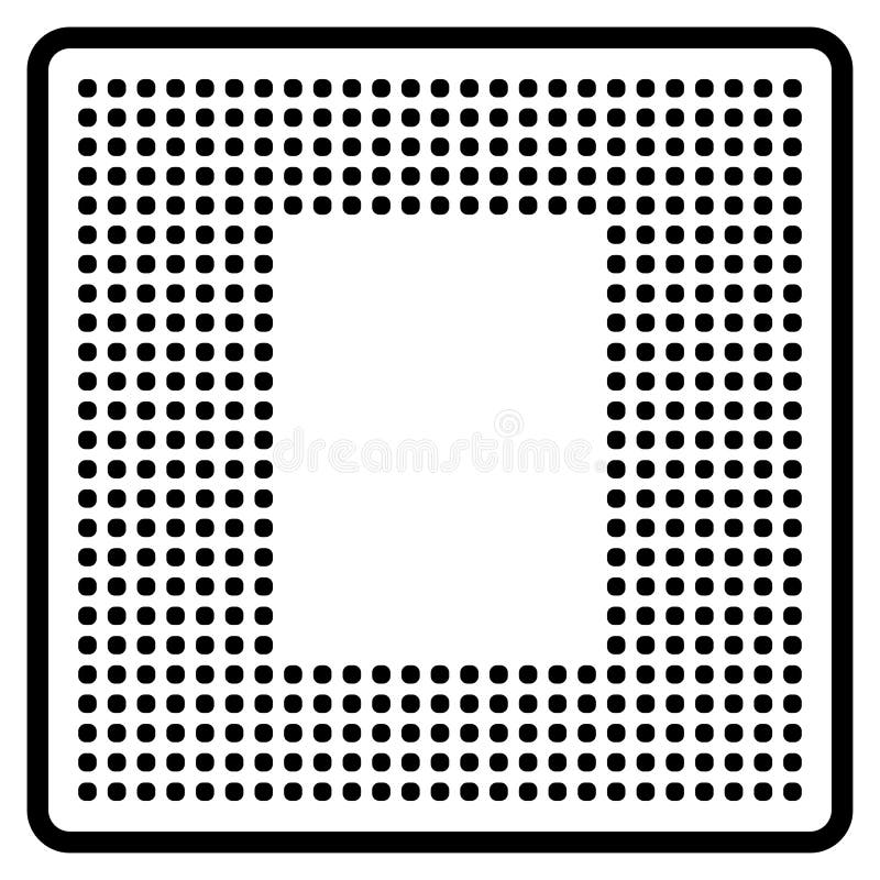 Cilhouette of Computer or Mobile Chip Isolated on White Background ...