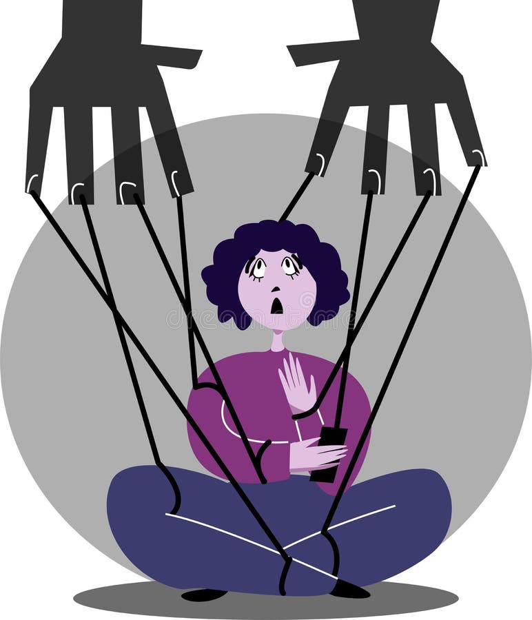 Strings Puppet Manipulator or Marionette Exploitation Image. Sketch ...