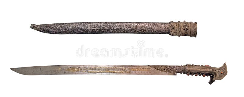 Cimeterre D'isolement Sur Le Fond Blanc Cimeterre De Cru Image stock ...