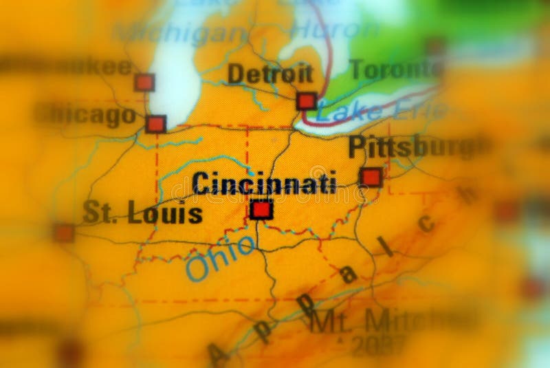 Cincinnati, Ohia - U.S. stock image. Image of cartography - 107566991
