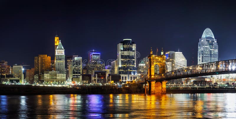 Cincinnati skyline. stock photo. Image of architecture - 20896224