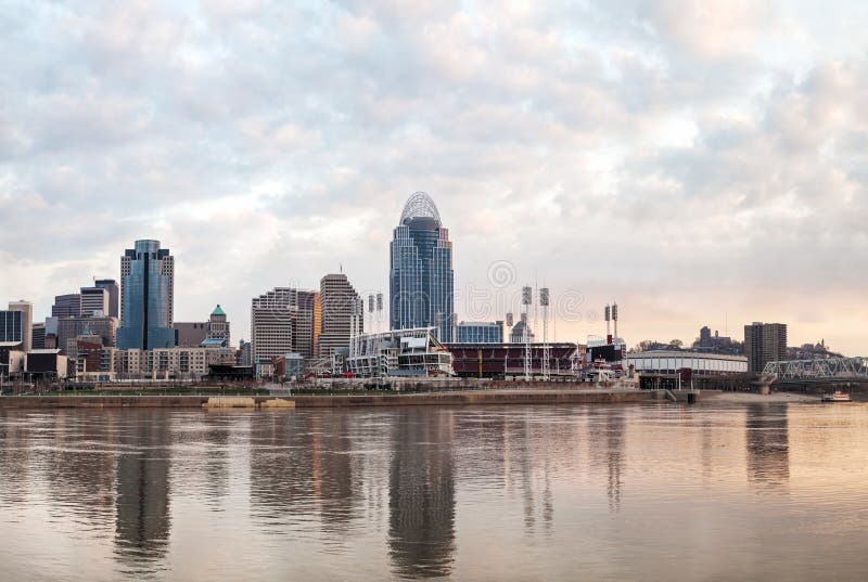 Cincinnati Downtown Panoramic Overview Stock Photo - Image of skyline ...