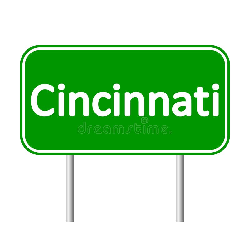 Cincinnati Road Sign Showing Population and Elevation Stock ...