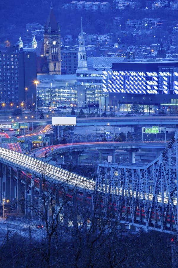 Cincinnati at night stock image. Image of travel, dusk - 168194741