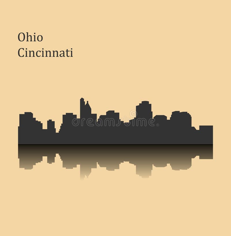 Cincinnati, Ohio City Silhouette Stock Vector - Illustration of outline ...