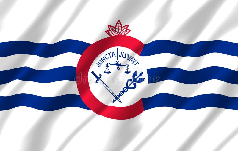Cincinnati Ohio Realistic Flag Illustration. Stock Illustration ...