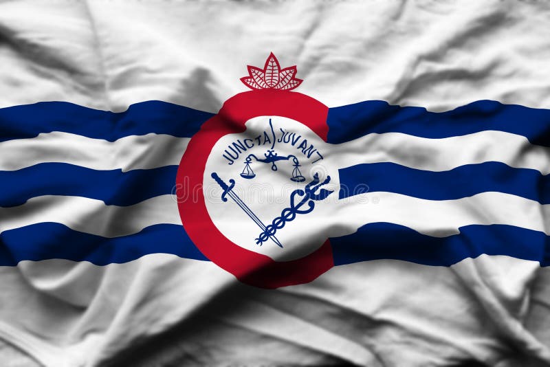 Cincinnati Ohio Realistic Flag Illustration. Stock Illustration ...