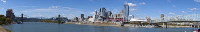 Cincinnati Ohio (panoramic) Editorial Image - Image of riverfront ...