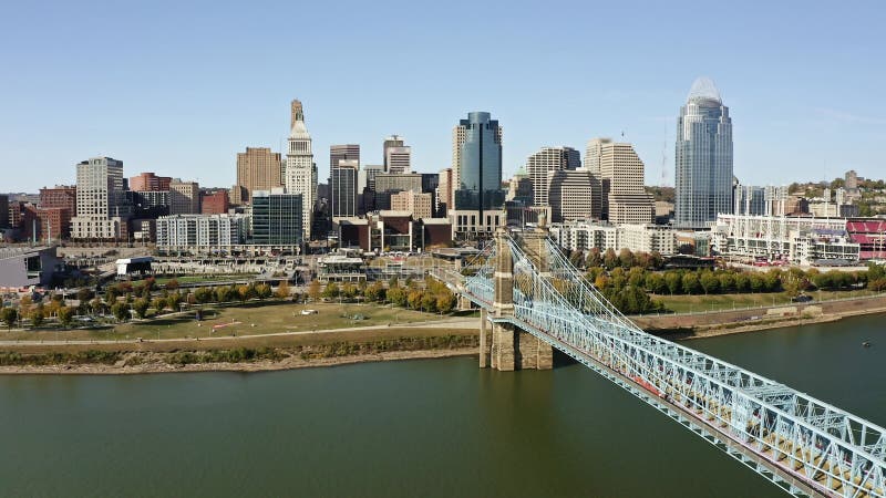 Cincinnati skyline stock video. Video of buildings, skyscrapers - 376721557