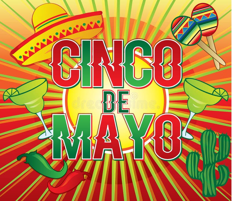 Red and Green Cinco De Mayo Banner Stock Illustration - Illustration of ...