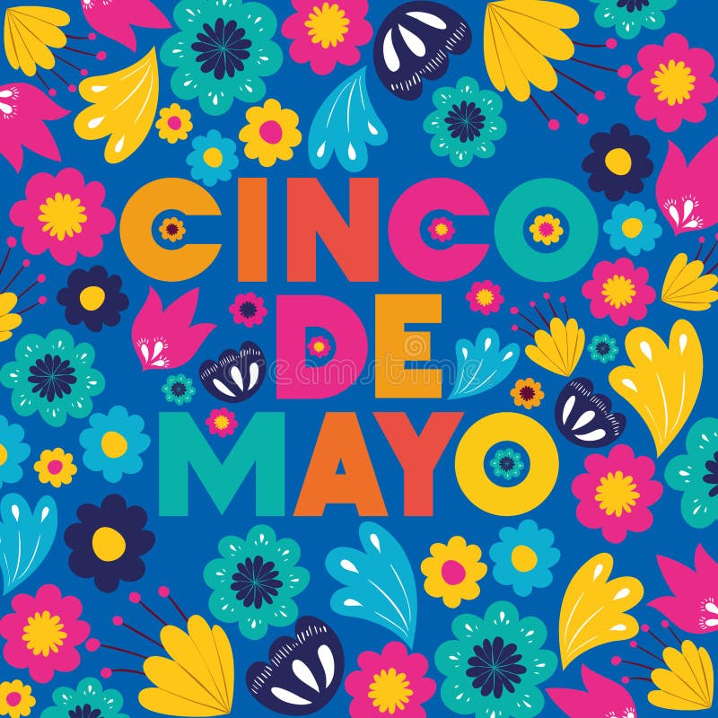 Cinco De Mayo Card with Floral Pattern Stock Vector - Illustration of ...