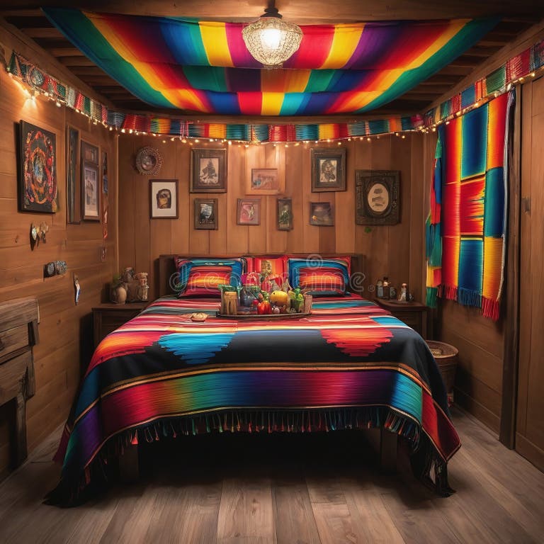 Cinco De Mayo Decor, Colorful Serape Pattern. Generative AI Stock ...