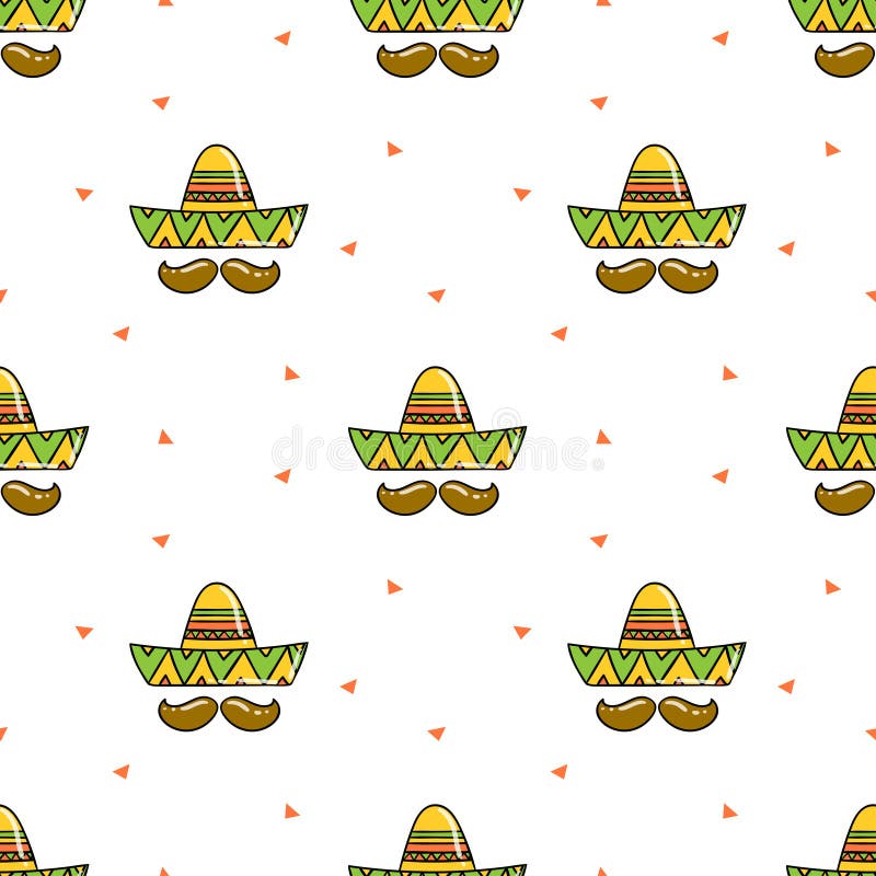 Cinco De Mayo Fifth of May Seamless Pattern. Stock Vector ...
