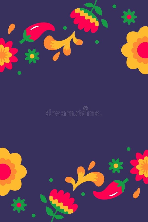 Cinco De Mayo Poster Vertical Border Background Stock Vector ...