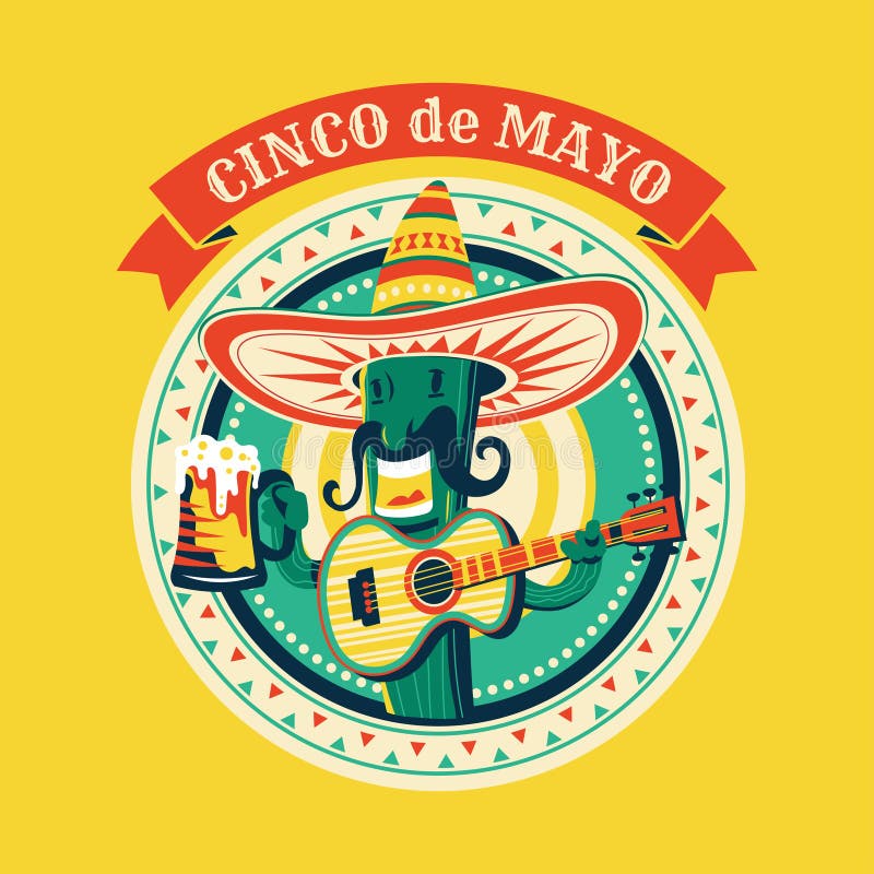 Cinco De Mayo Hat or Mexican Sombrero Hat Vector Illustration Stock ...