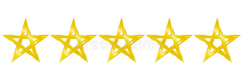 Cinco Estrellas Aisladas En Blanco, Ejemplo Del Oro Del Vector Stock de ...