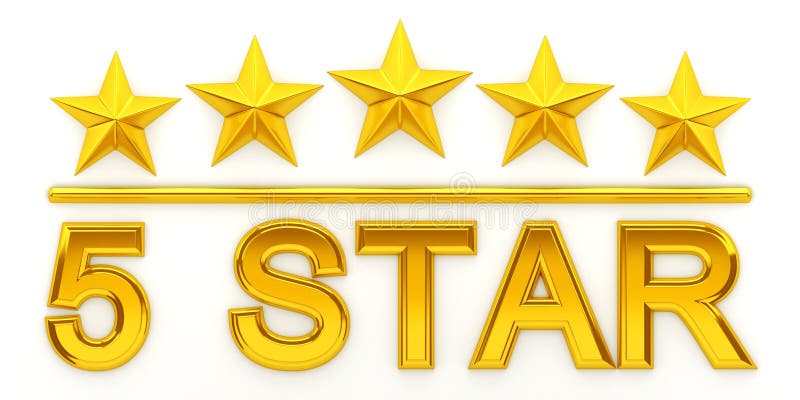 Cinco estrellas de oro stock de ilustración. Ilustración de servicio ...