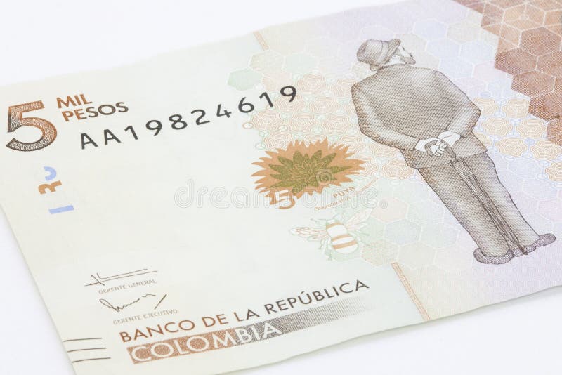 Cinco Mil Pesos Colombianos Bill Foto de Stock - Imagem de horizontal ...